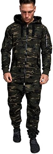 Amaci&Sons Herren Overall Jumpsuit Jogging Cargo-Style Onesie ...