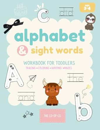 Alphabet & Sight Words: Workbook For Toddlers With Tracing, Coloring ...