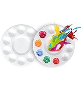 Amazon.com: FANDAMEI 20 PCS Round Plastic Paint Tray Palettes, Paint ...