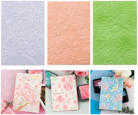 Amazon.com: 3PCS 3D Flowers and Birds Embossing Folders for Card Making ...