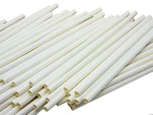 Paper Straws 50 PCS Pack 6mmX210mm Size White Solid Biodegradable ...