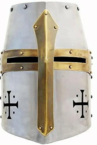 Amazon.com: medieval knight helmet crusader helmet templar helmet great helm metal helmet knight ...