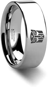 Autobots Symbol Hero Polished Tungsten Engraved Ring Jewelry 4mm-Size3 ...