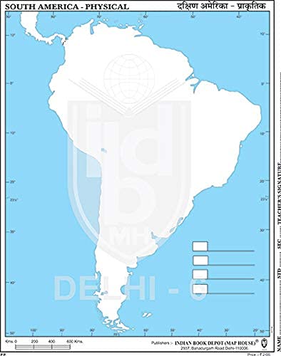 Small Size Outline Practice Map Of South America Physical 100 ...