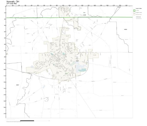 ZIP Code Wall Map of Norwalk, OH ZIP Code Map Not Laminated: Amazon.com ...