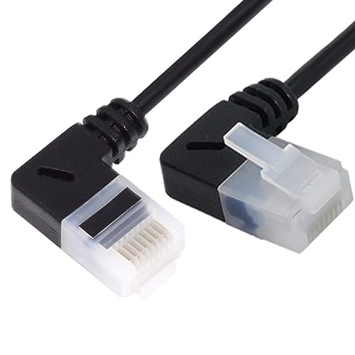CY Ultra Thin Slim Cat6 Ethernet Cable RJ45 Left to Right Angled 25cm ...