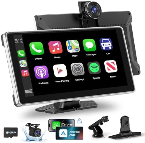 Amazon.com: GTRUI 9.26" Wireless Car Stereo Apple Carplay & Android ...
