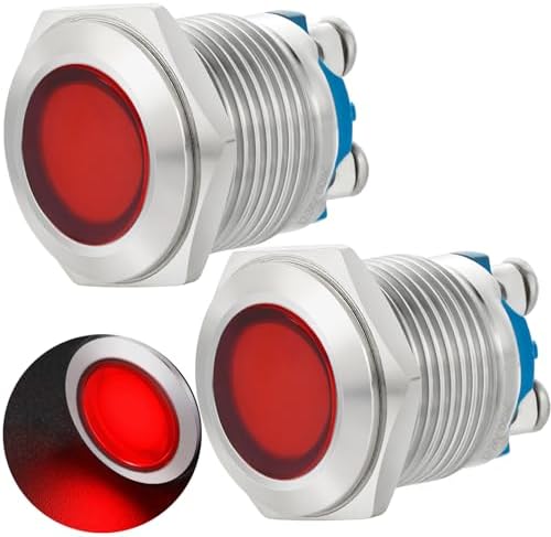 Amazon.com: Signal Light Red 16mm 5/8in Indicator Light 12V Led Light ...