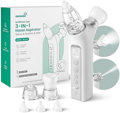 Amazon.com: GROWNSY SniffEase Spa 3-in-1 Nasal Aspirator for Baby ...
