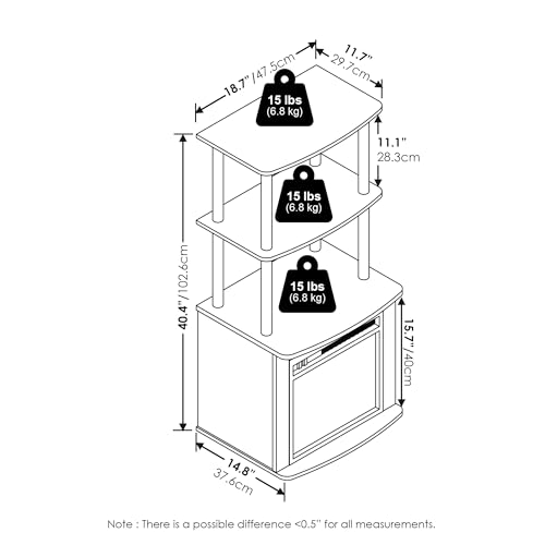Snapklik.com : Furinno Turn-N-Tube 2-Tier Tall TV Entertainment Side ...