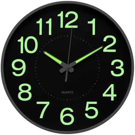 Amazon.com: Wall Clock Glow in The Dark- Silent 3D Numbers Luminous ...