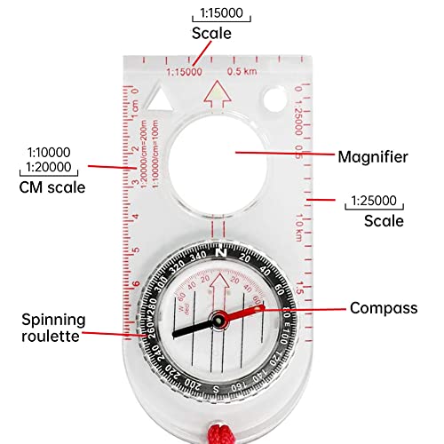 Mebamce Multifunctional Waterproof Navigation Compass Map Ruler ...