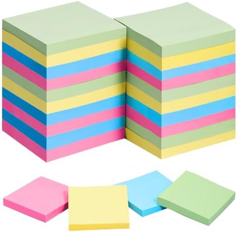 Amazon.com : HappyHapi Sticky Notes 3x3 Inches Bulk 20 Pack 2000 Sheets ...
