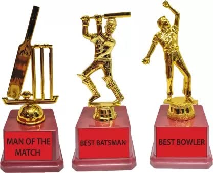 BAREEZE PURE Cricket Man of The Match Trophy for Winners | Metallic ...