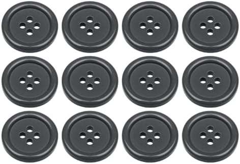 Pack of 12 Grey Sew on 18mm Round Buttons Flat 4 Holes 28L 28 Ligne ...