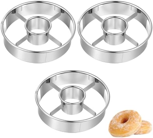 3Pcs Stainless Steel Donut Cutter, Multi Purpose Doughnuts Cutter with ...