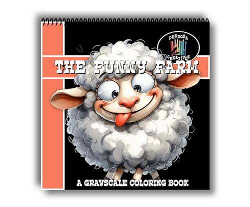 Amazon.com: Cute Funny Farm Coloring Book Handmade, Grayscale Animal ...