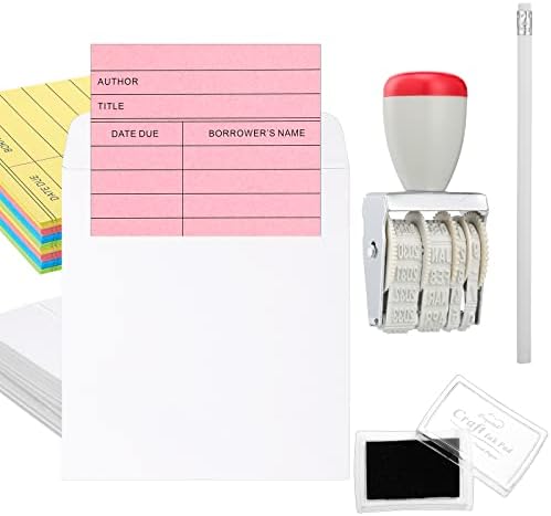 83 Pcs Library Cards Library Book Pocket Kit for Book Lovers with ...