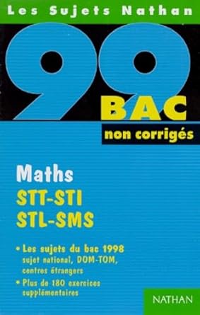 Maths Stt/Sti/Stl/Sms Bac 99. Non Corriges: Amazon.co.uk: Poncy, Michel ...