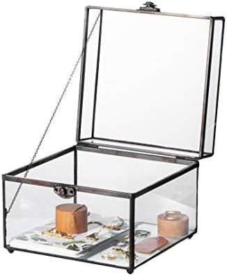 Amazon.com: Utopz Retro Clear Glass Box Keepsake Jewelry Trinket Boxes ...
