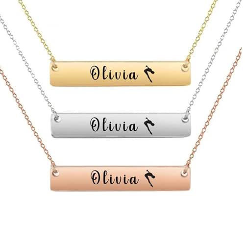 Amazon.com: Swim Necklace, Personalized Swimmer Name Charm Necklace ...