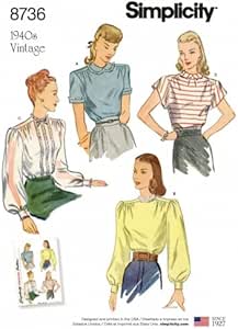 Amazon.com: Simplicity Sewing Pattern 8736 Tops U5 (16-18-20-22-24 ...