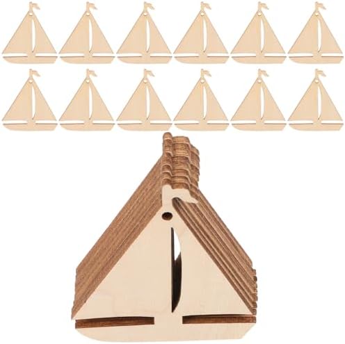 Amazon.com: 20pcs Sailboat Shape Wood Cutouts DIY Crafts Blank Boat ...
