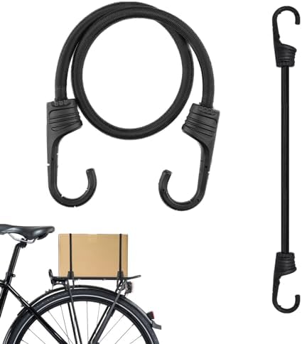 2 Pack Heavy Duty Bungee Cords with Hooks - Elastic Straps for Secure ...