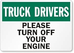 Amazon.co.jp: SmartSign Aluminum Sign, Legend "Truck Drivers Please ...
