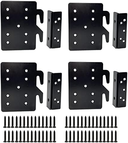 Amazon.com: Bed Frame Post Double Hook Slot Hardware Attachment Bracket ...