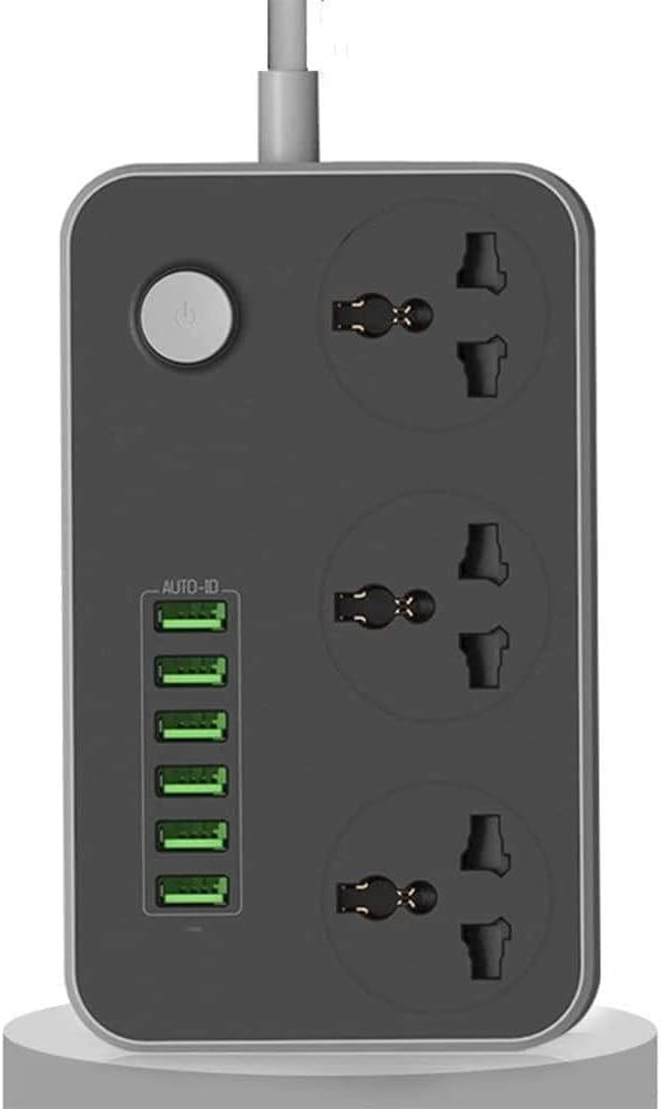 STEREN 905-210 Tira De 6 Multicontactos Americano/Europeo 70J, 1.7 m ...