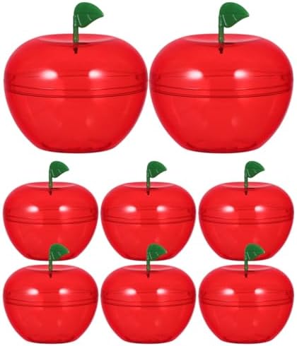 Amazon.com: 24Pcs Red Apple Container Plastic Candy Jar Filled Bobbing ...
