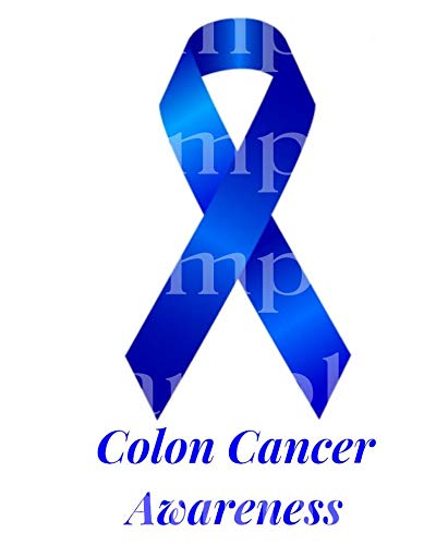 Amazon.com: 2" Round (15 Per Sheet) - Blue Colon Cancer Awareness ...