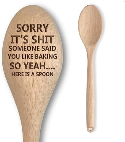 Engraved Wooden Spoon - Funny Rude Bad Secret Santa Gift for Adults ...