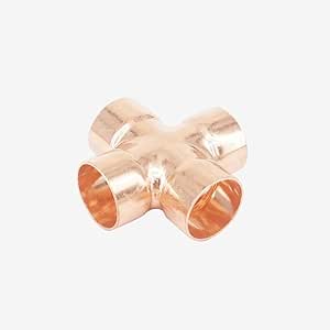 Amazon.com: EVANEM Copper End Feed Cross 4 Ways Pipe Adapter, for ...