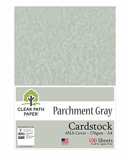 Parchment Gray Cardstock – A4-65Lb Cover / 176gsm – 100 Sheets – Clear ...