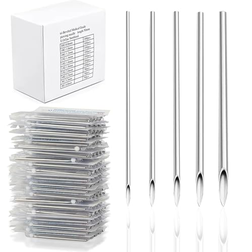 Amazon.com: 100Pcs Piercing Needles Kit - Yugui 16G Body Piercing ...