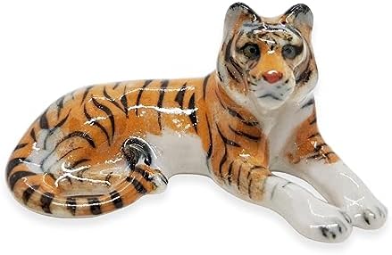 Amazon.com: WitnyStore Tiny 1½" Orange Lying Tiger Figurine - Miniature ...