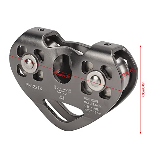 Zipline Pulley, Aviation Aluminum Portable Dual Bearing Pulley for ...