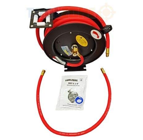 Retractable Air Hose 30ft x 3/8" Auto Garage Workshop Auto Rewind Wall ...