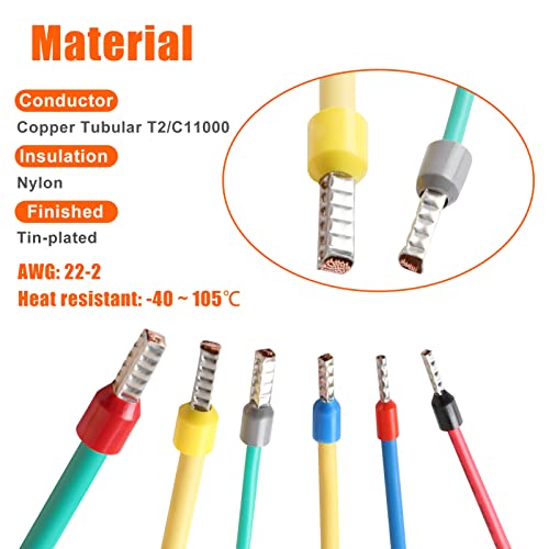 Snapklik.com : AIRIC 100pcs Wire Ferrule Connectors 4 Gauge Premium ...