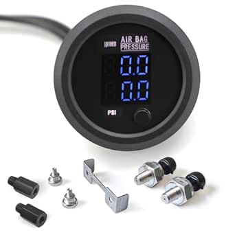 Amazon.com: CNRAQR Dual Digital Display Air Pressure Gauge 2-1/16 ...