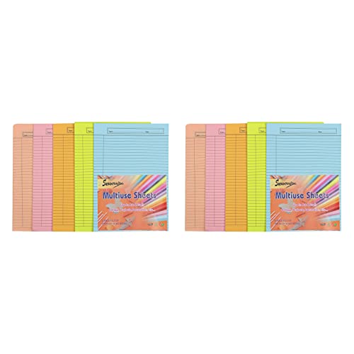 SNOW CRAFTS A4 One Side Ruled 85 GSM Coloured Project Sheets (Pack of ...