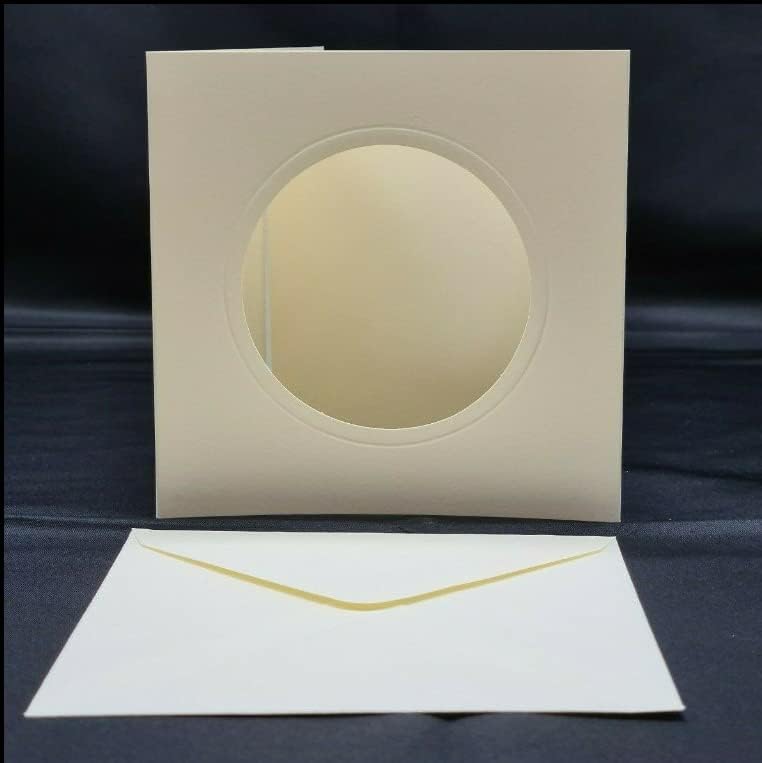 Trucraft - Ivory Blank Circle 5" x 5" Tri Fold Aperture Cards with ...