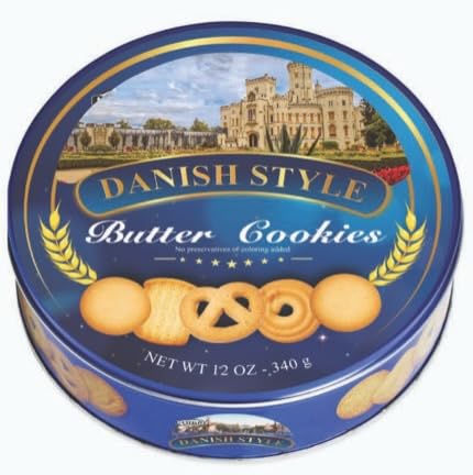 Amazon.com: Global Brands Danish Style Butter Cookies Tin, 12 oz (Pack ...