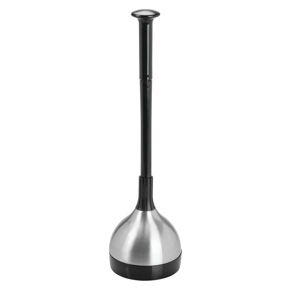 Buy mDesign Bathroom Toilet Plunger Set with Lift & Lock Cover, Compact ...