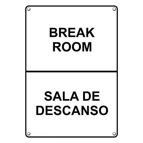 Weatherproof Plastic Vertical Break Room Sala De Descanso Sign with ...