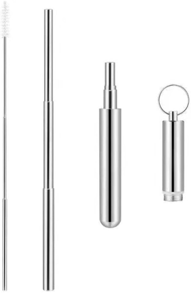 Amazon.com: Reusable Collapsible Metal Straws - Stainless Steel With ...