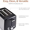 Amazon Basics Toaster 2 Slice with 7 Shade Settings and Removable Crumb ...
