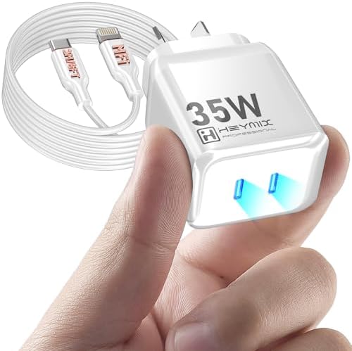 Heymix iPhone Fast Charger, 35W Dual USB-C Fast Charger, 2-Port Type-C ...